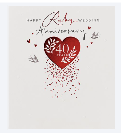Ruby wedding anniversary store