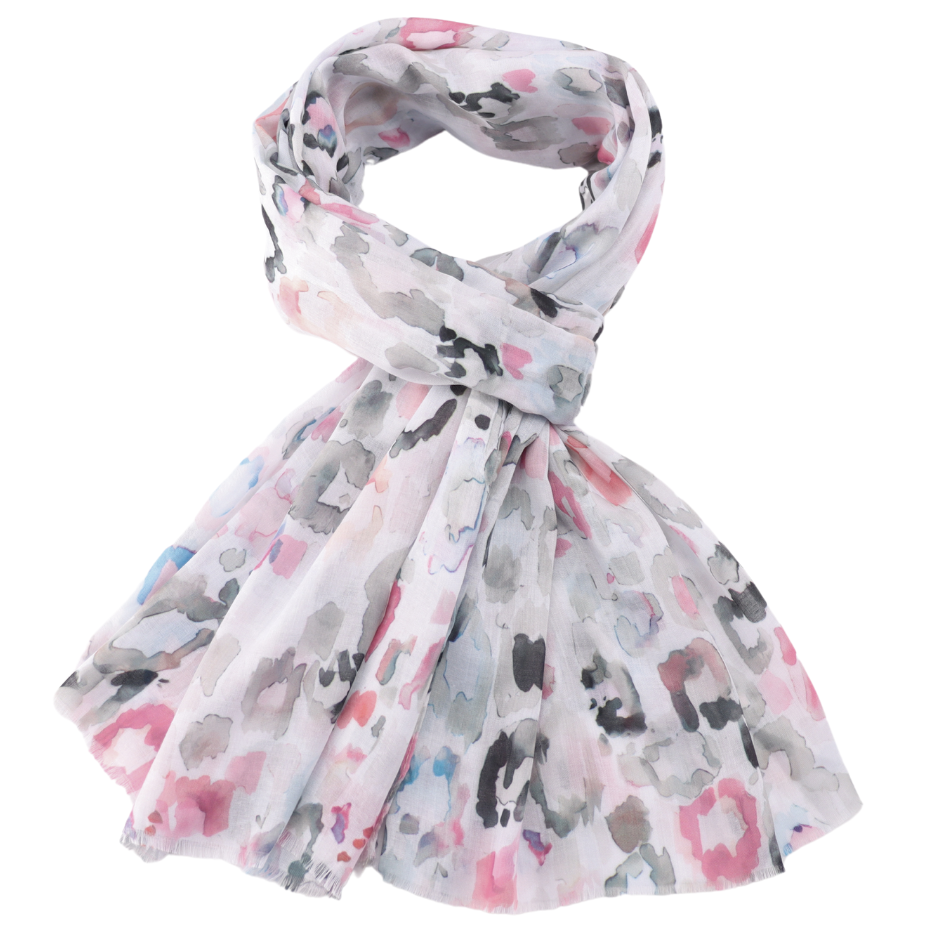 Grey, White & Pink Pastel Leopard Print Scarf – More Than Just a Gift ...