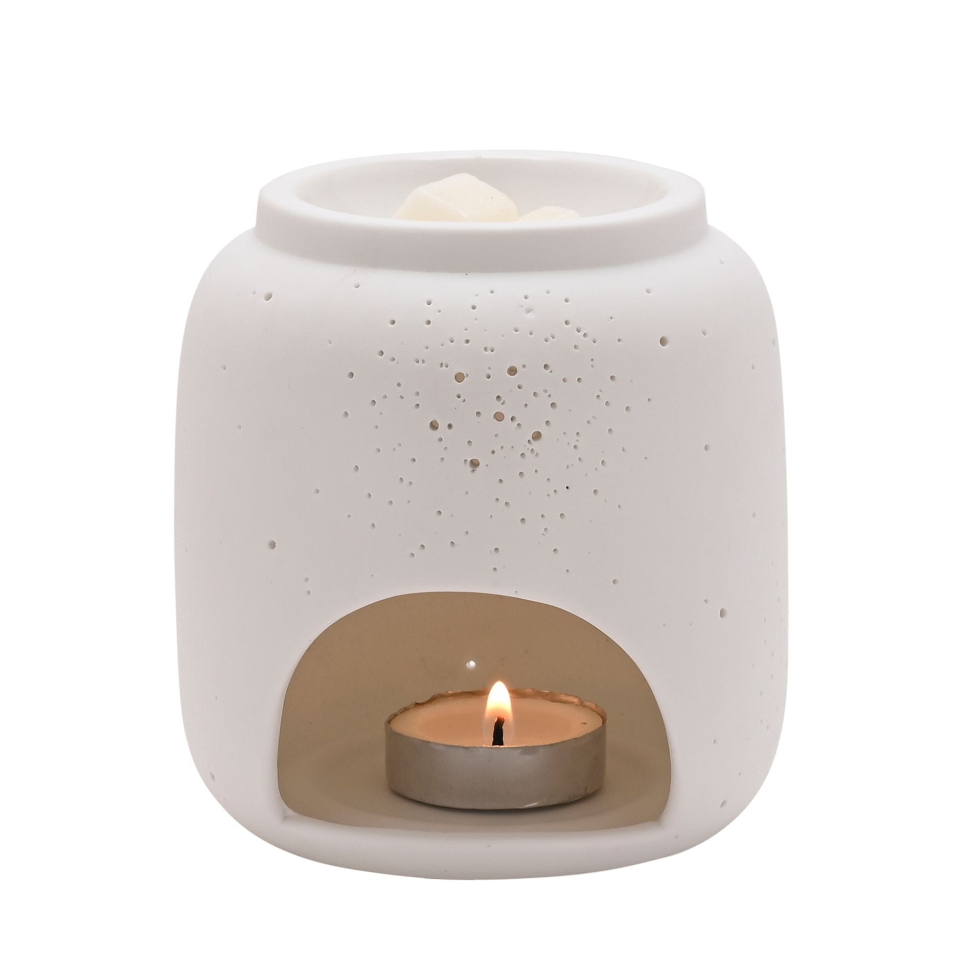 Hestia White Ceramic Wax Burner with Pinhole Details – More Than Just a ...