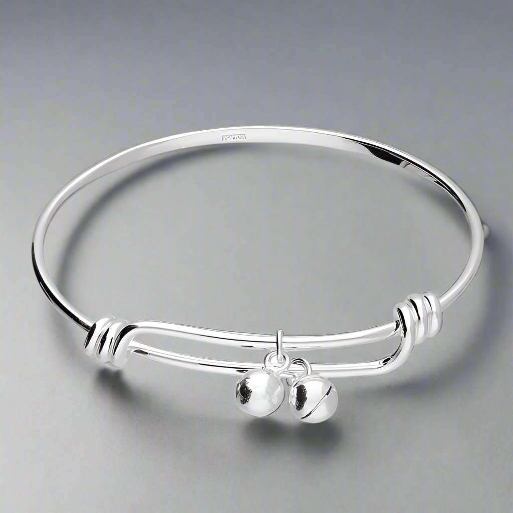 Sterling Silver Expandable Bells Baby Bangle – More Than Just a Gift ...