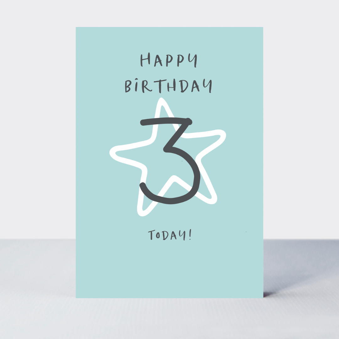 Wonderful You Age 3 Blue Birthday Card – More Than Just a Gift ...